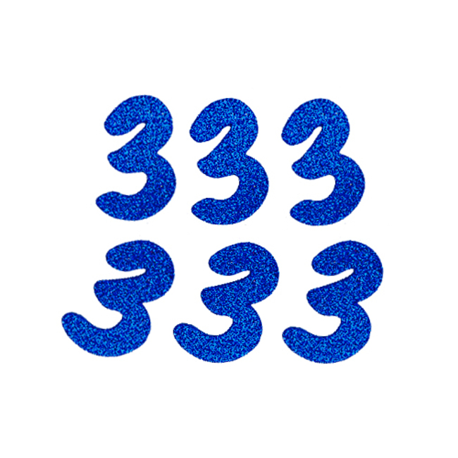 Números em borracha eva azul-marinho brilhante - 6 unid. por 3,50
