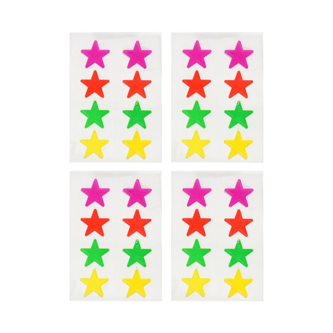 Autocolantes de formas coloridas néon 2,5 cm - 4 folhas por 0,85